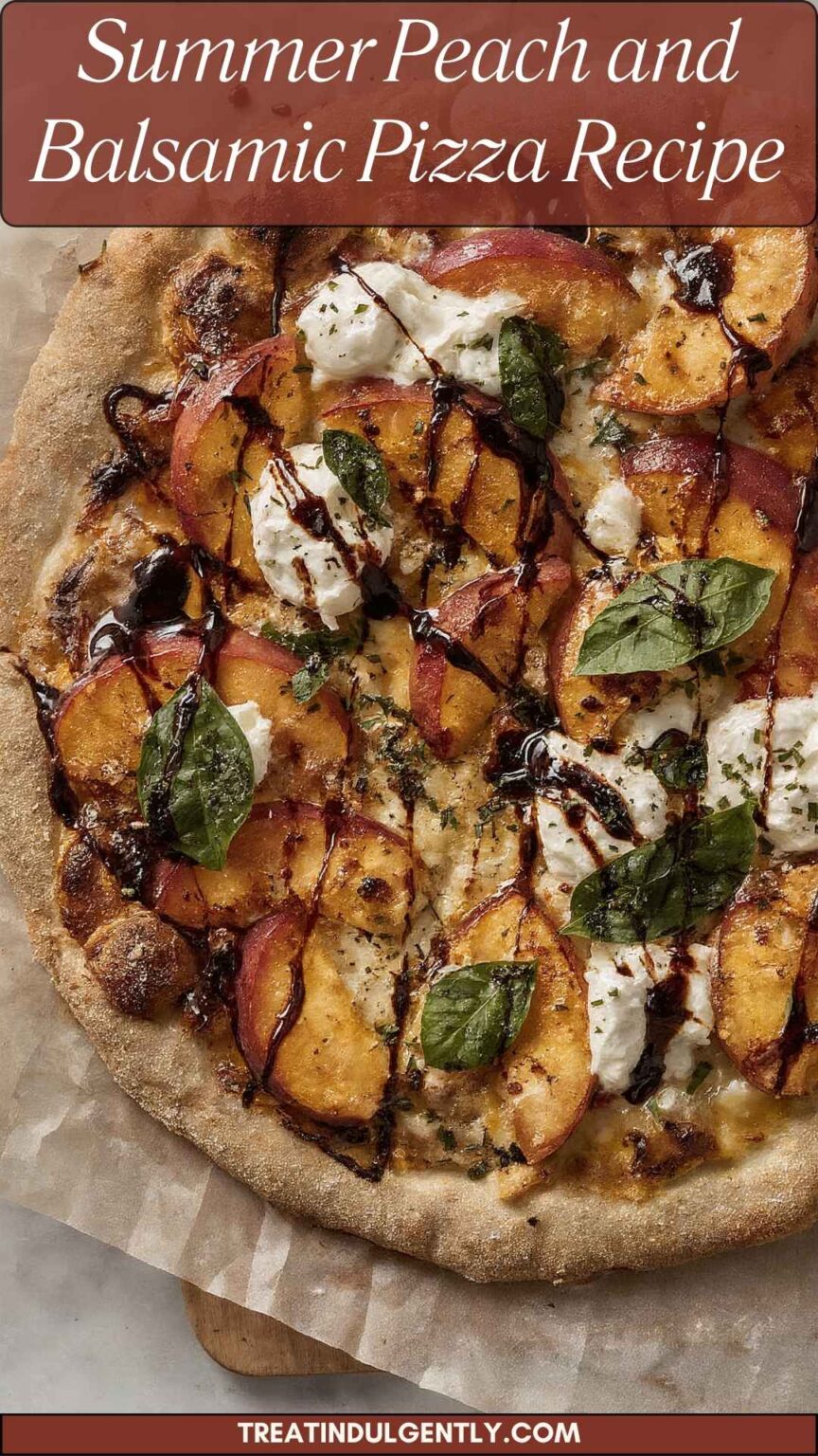 Summer Peach and Balsamic Pizza Recipe - Treat Indulgently